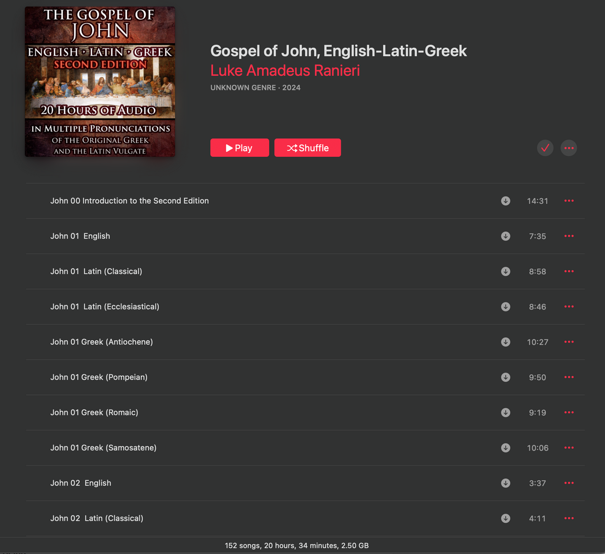 Gospel of John English-Latin-Greek Trilingual Audiobook & Text, SECOND ...